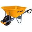True Temper 6' Cubic Steel Wheelbarrow w/ Steel Handles and Flat-Free ...