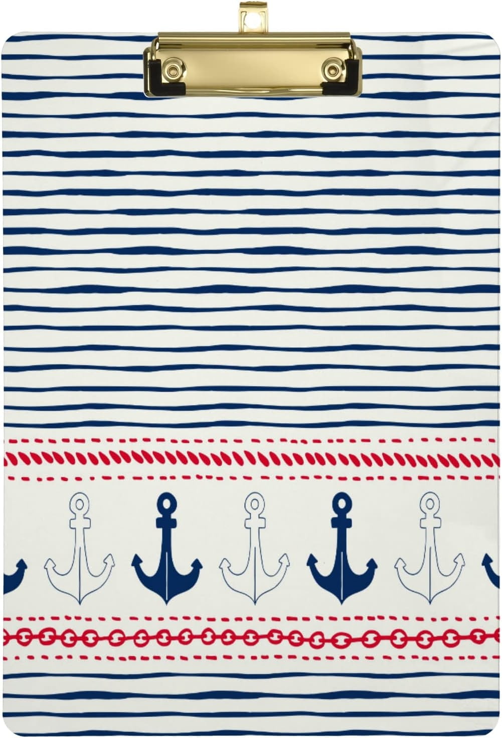 FMSHPON Hand Drawn Stripes Chains Anchors Clipboard Hardboard Wood ...