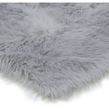 Mainstays Solid Grey Fur Flokati Accent Rug 30x46 in - Walmart.com