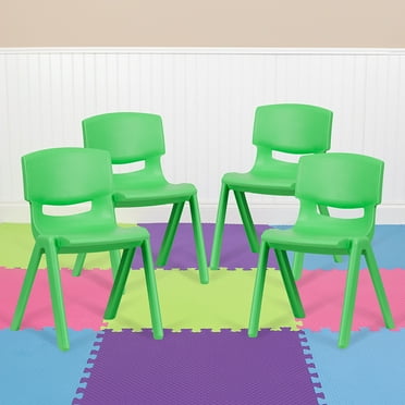 Costway Set of 4 Kids Plastic Chairs Stackable Play and Learn Furniture ...