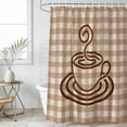 Beige Coffee Shower Curtain Set - 72" x 78" Washable Bathtub Curtain ...