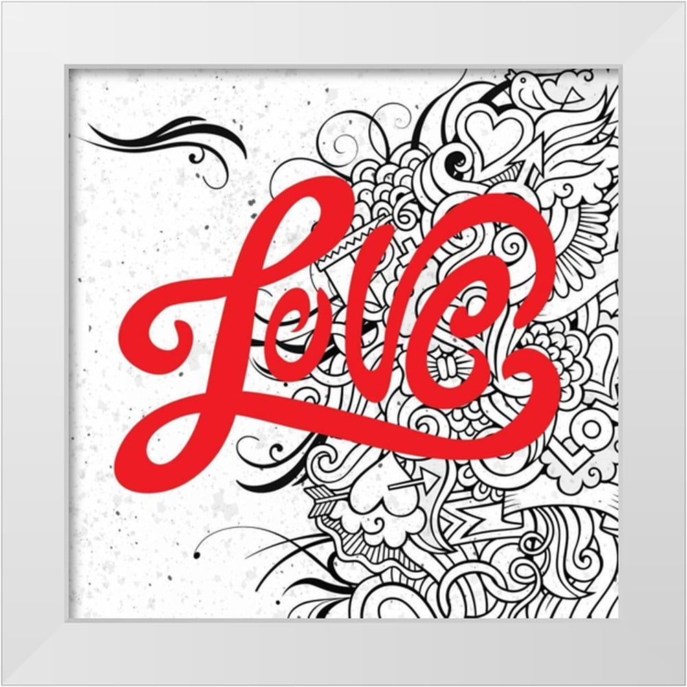 BoMo 20x20 White Modern Wood Framed Museum Art Print Titled - Lovin ...