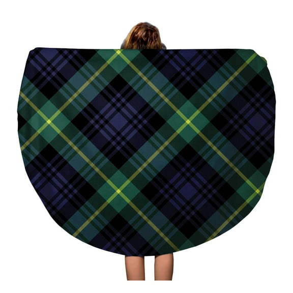 KDAGR 60 inch Round Beach Towel Blanket Blue Scandinavian Pattern ...