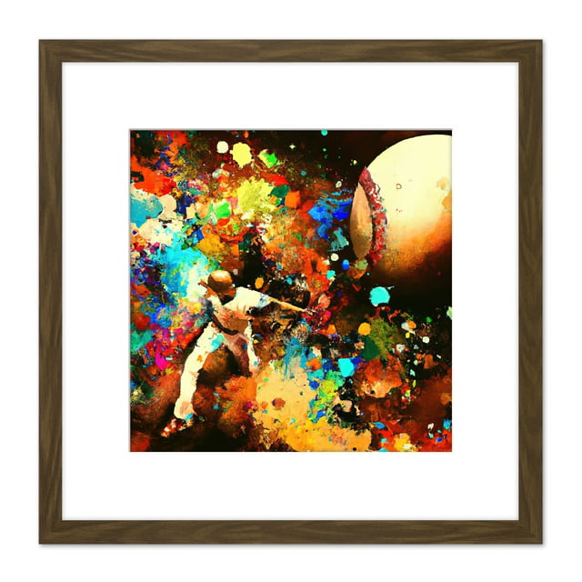 Abstract Baseball Throw Colourful Abstract Paint Splat Painting Square ...