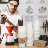 Treamon Disposable Paper Cups, 12 oz Insulated Hot and Cold Cups with ...