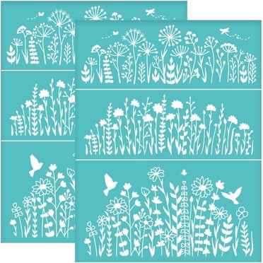 SUNRI Sunflower Bee Self-Adhesive Silk Screen Printing Stencil Mesh ...