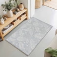 Abstract Gray Flower Washable Area Rug 2 x 3 ft Modern Minimalist Art ...