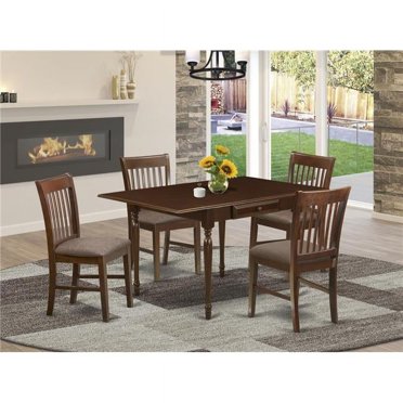 5 Piece Hartland Dining Room Table Set - Mahogany & Light Tan - Walmart.com