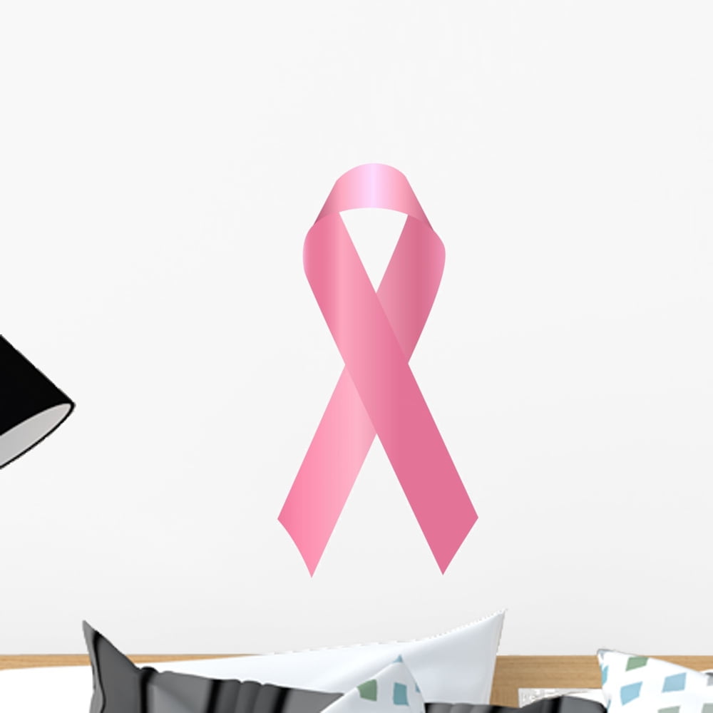 Pink Ribbon Wall Decal by Wallmonkeys Peel and Stick Graphic (18 in H x ...