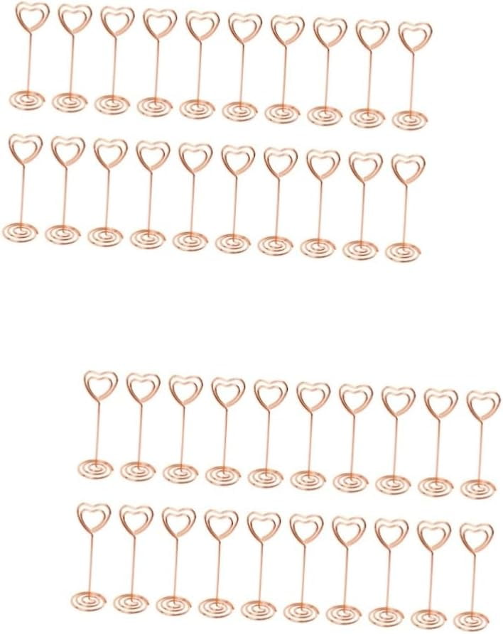 40 Pcs Heart Tag Holder Heart Decor Mini Card Holder Table Card Holders ...