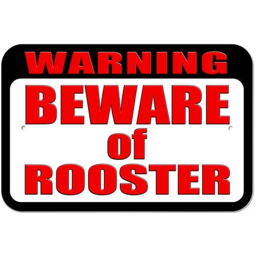 Warning Beware of Rooster Sign - Walmart.com