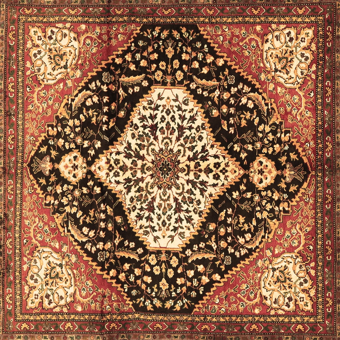 Ahgly Company Indoor Square Persian Brown Traditional Area Rugs, 5 ...