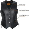 Dream Apparel Womens Motorcycle Vest Black Genuine Leather Vests for ...