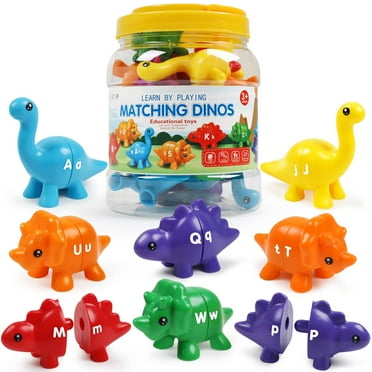 26PCS ABC Alphabet Dinosaurs Matching Learning Toy, Montessori Double ...