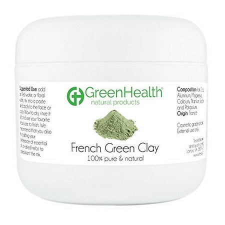 French Green Clay Powder, 3 oz - 100% Pure & Natural by GreenHealth ...