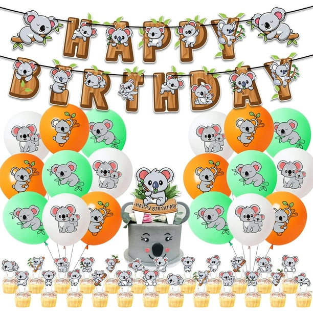 43Pcs Koala Birthday Party Decorations Set Including Koala Koala Happy ...