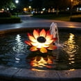 YingYouFu Waterproof Solar Floating Lotus Flower LED Pool Lights 2 Pack ...