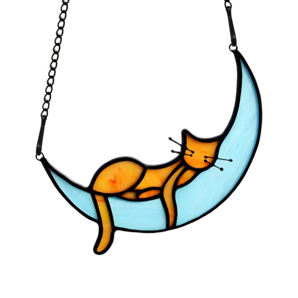 Acrylic Cat on Moon Gifts Funny Cat Themed Gifts for Girls Black Cat on ...