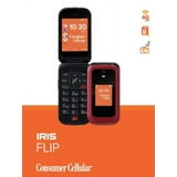 Consumer Cellular Iris Flip Phone, 8GB, Red with Camera - Walmart.com