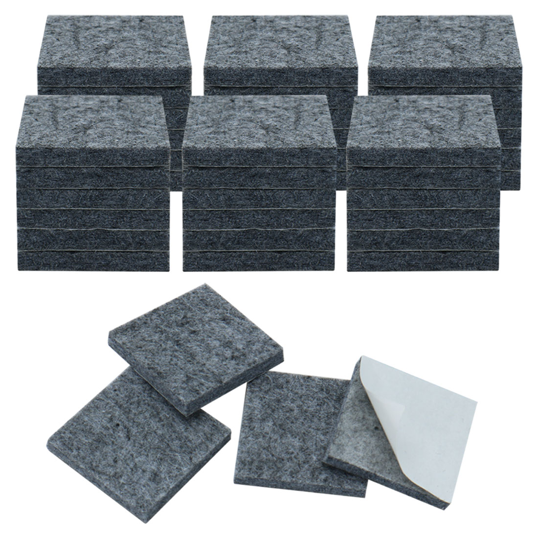 Uxcell 1 5/8" Self-stick Square Non-slip Felt Pads Floors Protect Grey ...