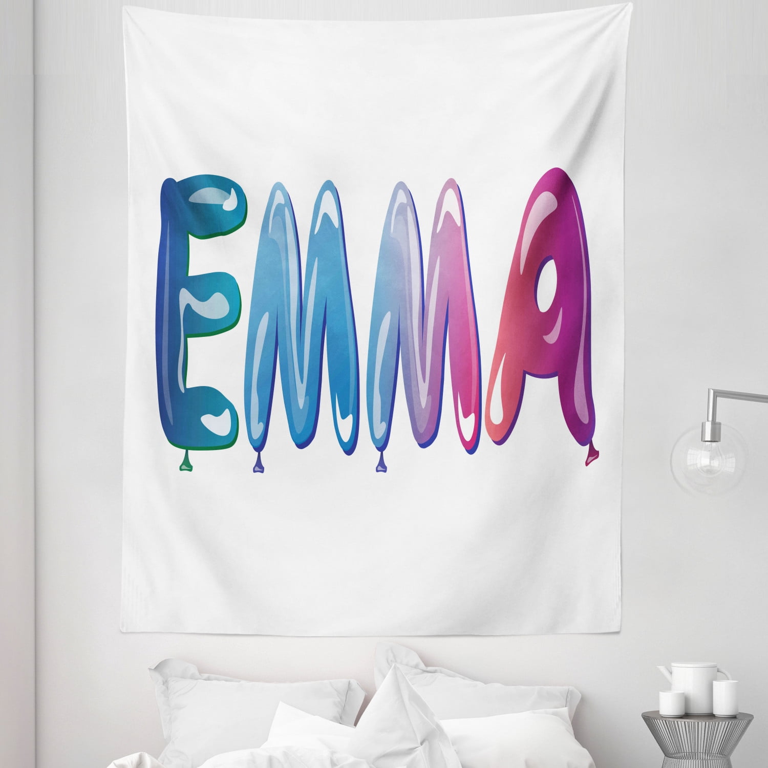 Emma Tapestry, Feminine Girl Name Design with Ornate Balloons ...