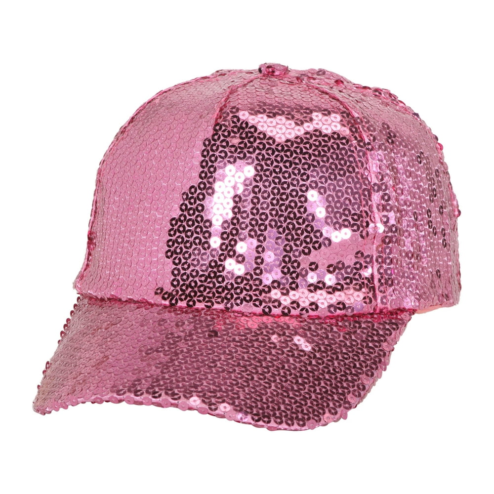 Shiny Sequin Baseball Cap - Pink - Walmart.com - Walmart.com