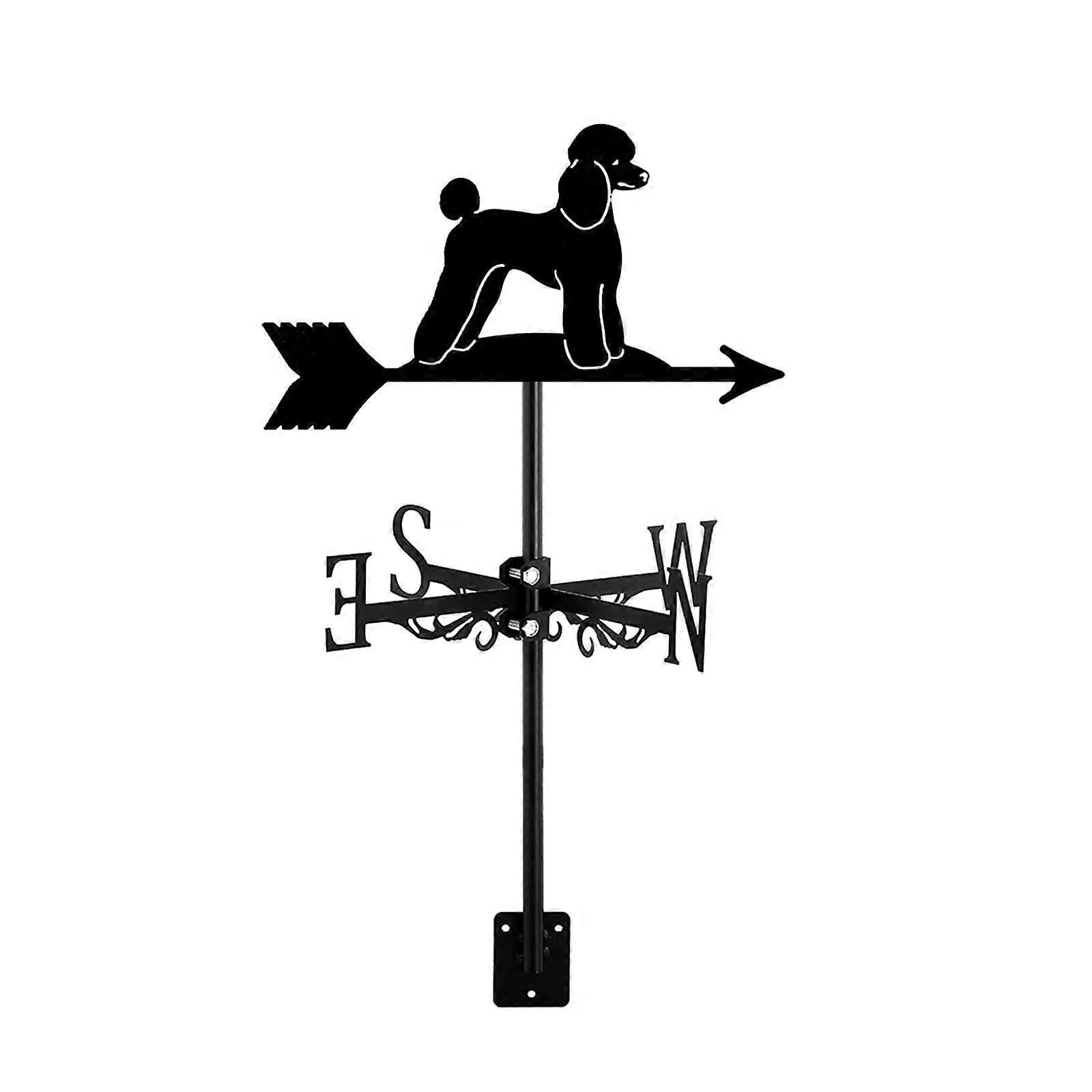 Weather vane in dog shape black metal wind direction indicator for roof ...