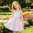 Dresses for Girls Striped Midi Tie Strap Tween Sleeveless Adjustable ...