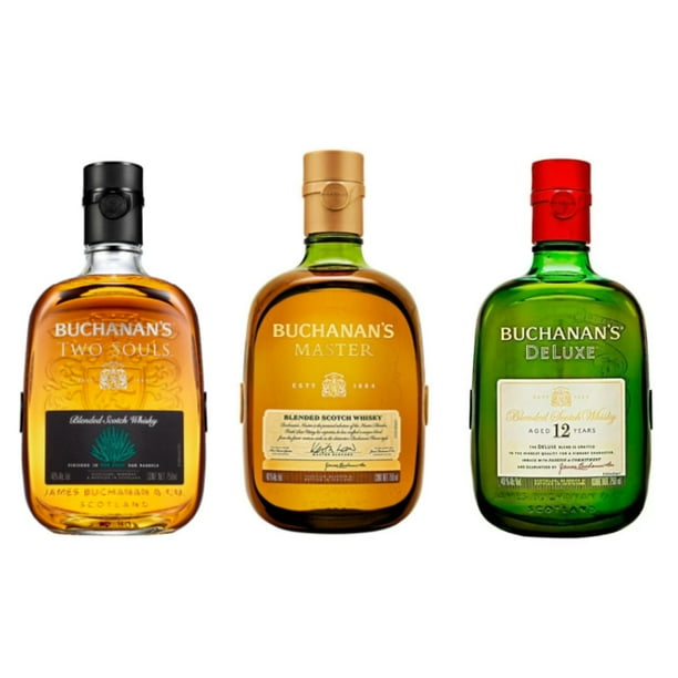 Pack de 3 Whisky Buchanans ( 1 Buchanans Blend Master 750 ml + 1 ...