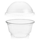 Juvale 50 Pack 8 oz Clear Plastic Cups with Dome Lids for Desserts Ice ...