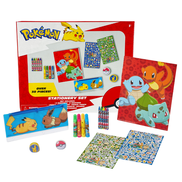 Pokemon Kids Coloring Art Set with Pencil Case Markers Crayons and ...