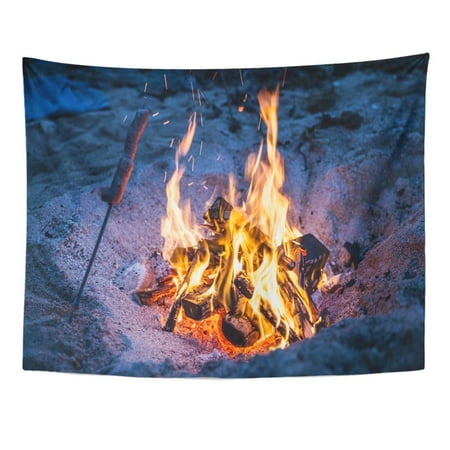 JSDART Orange Camp Fire On Beach Red Bonfire Summer Campfire Smores Fun ...