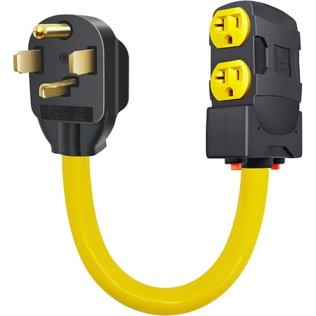 N14-30 4 Prong 30Amp Dryer Plug to 110V 15/20Amp Receptacle Adapter ...
