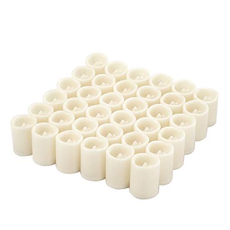 CANDLE CHOICE Battery Operated Flameless Votive Candles White Plastic ...