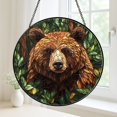 Bear Stained Glass Suncatcher, Woodland Black Bear Window Decor ...