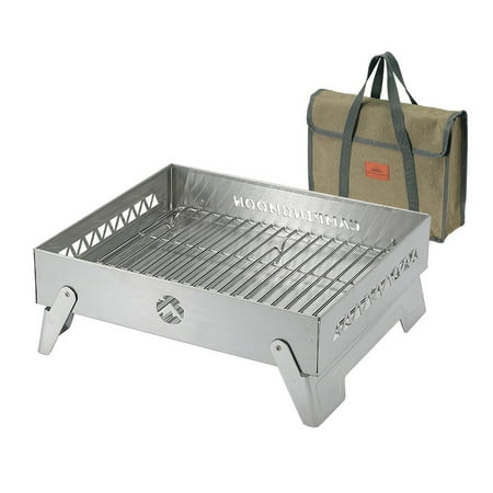 Stainless Steel Brazier Portable Camping Picnic BBQ Charcoal Firewood ...