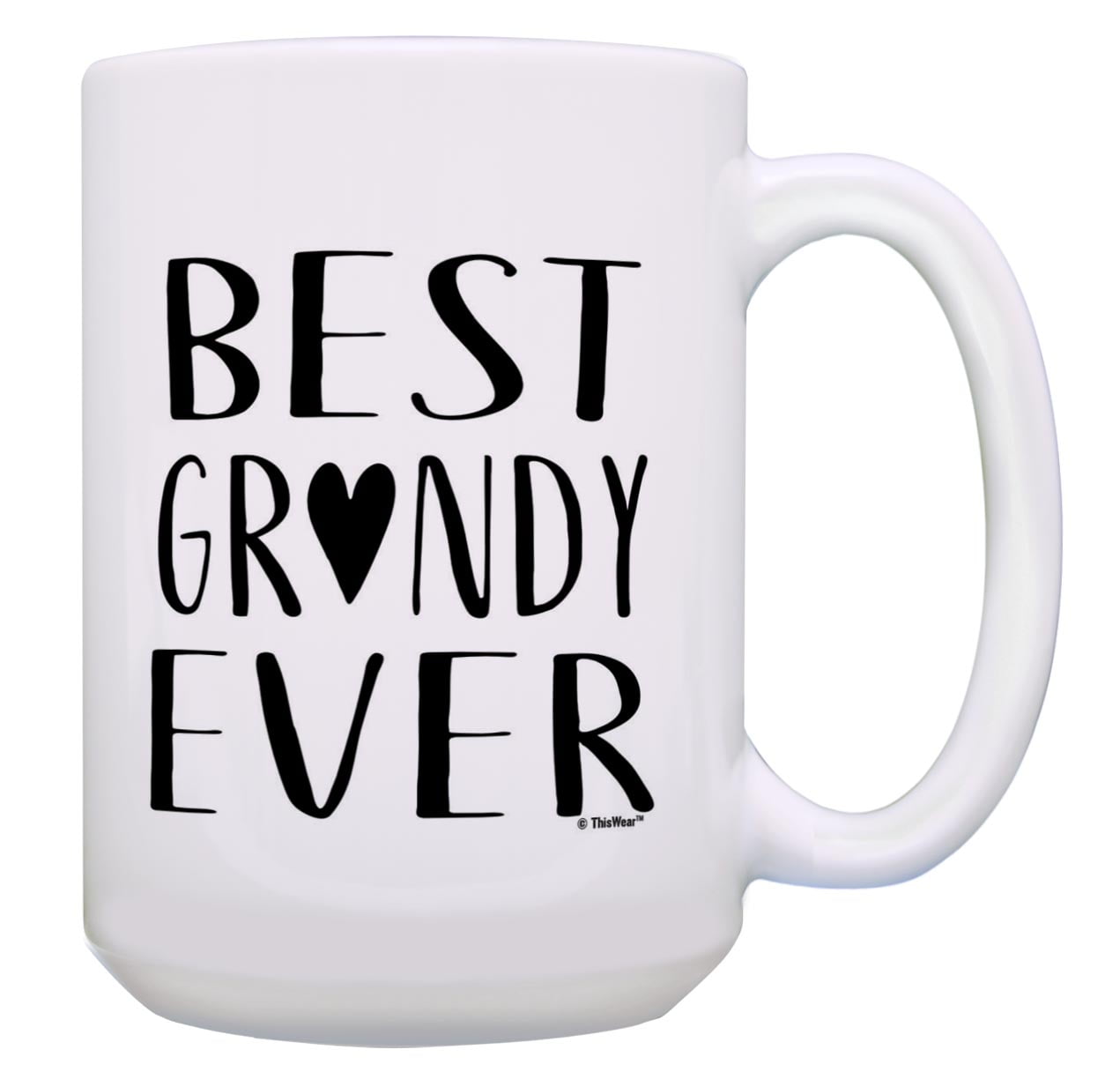 Grandy Gifts For Women Best Grandy Ever Heart Family 15oz Ceramic ...