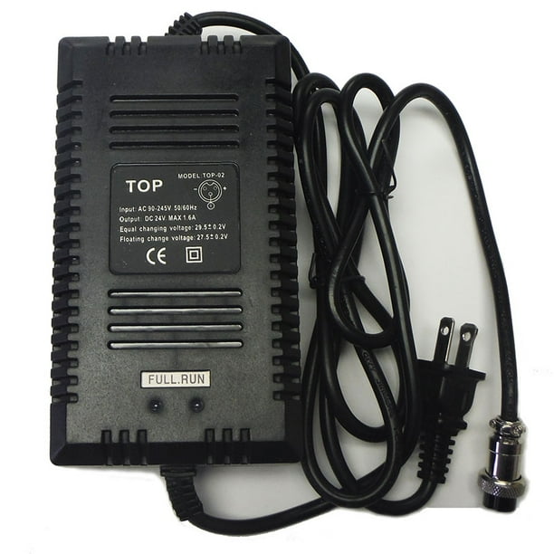 24V - 1.6A Battery Charger (3 Pin Inline connector) - Walmart.com ...