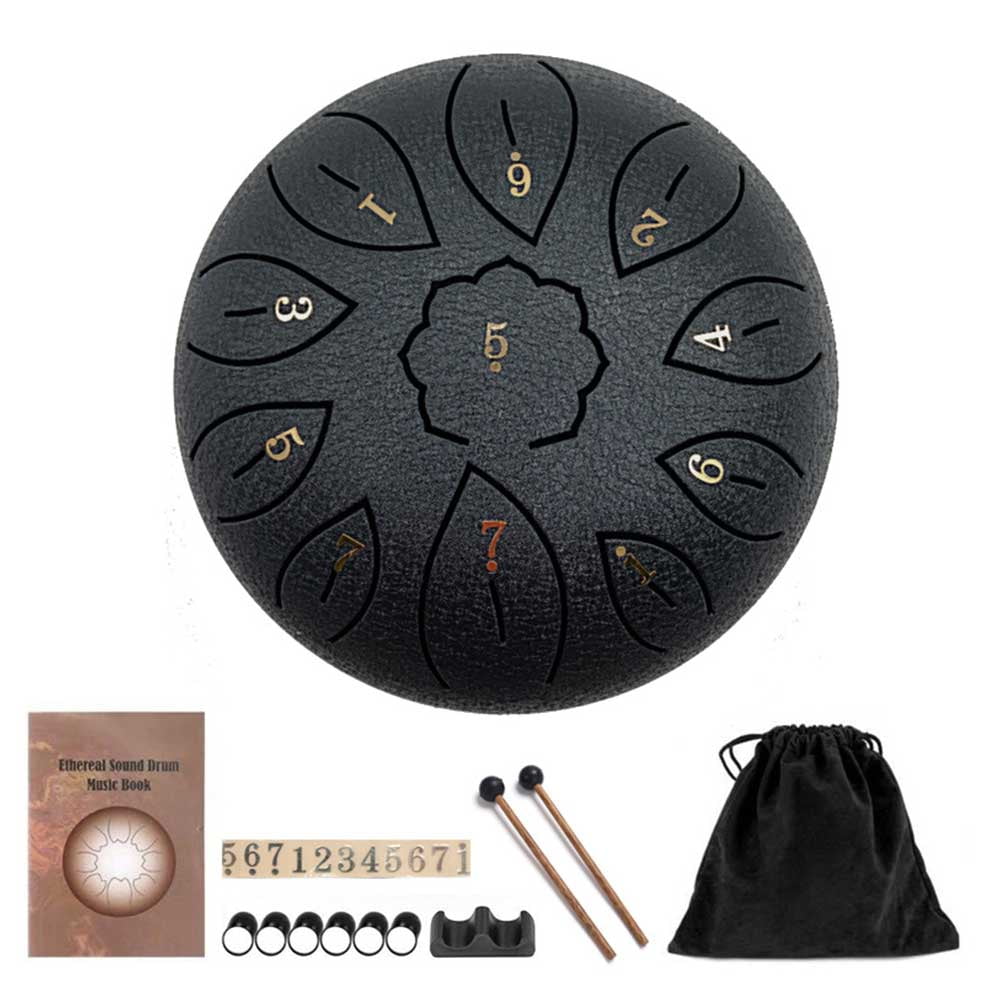SUNSBELL Tongue Drum 6 Inch Carbon Steel Percussion Musical hand drum ...