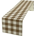 Buffalo Check Plaid Table Runner Brown and White Kitchen Dinner Runner ...