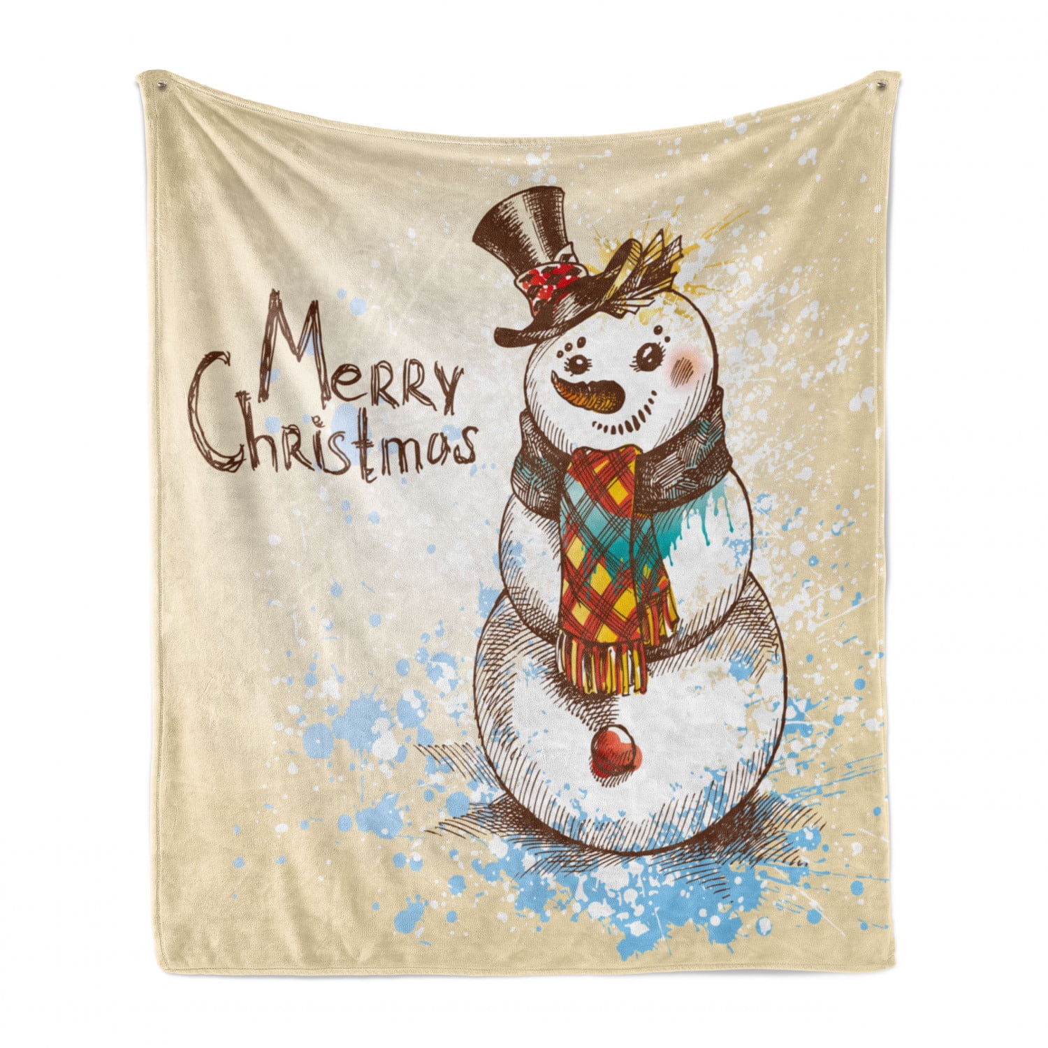 Snowman Soft Flannel Fleece Throw Blanket, Snowman with Winter ...