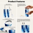 Bathroom Accessory Set 6 Piece with Blue silver abstract marble liquid ...