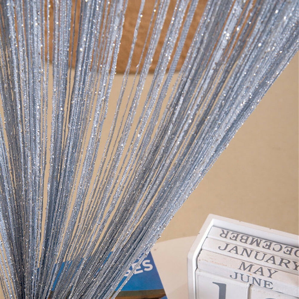 Jangslng Beaded Flash Tassel Shiny String Curtain Door Room Window ...