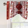 Bohemian Animals Plants Tie Up Valances Curtain, Abstract Red Geometric ...