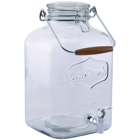 Better Homes & Gardens 2 Gallon Square Glass Drink Dispenser - Walmart.com