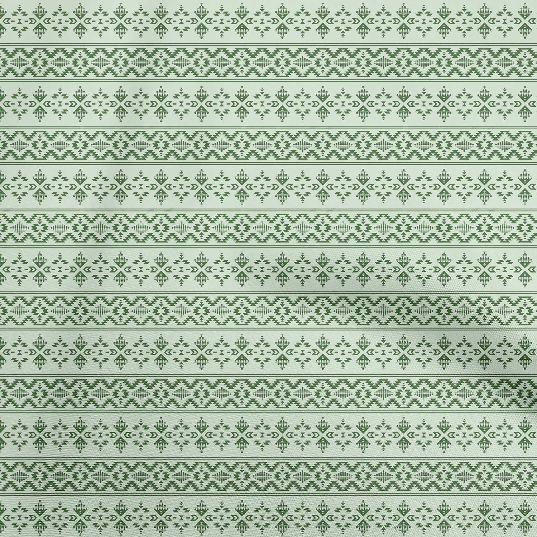 oneOone Silk Tabby Green Fabric Tribal Sewing Material Print Fabric By ...