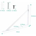 16x10 inch Heavy Duty Shelf Brackets, White Metal Wall Mounted Supports ...