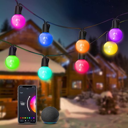 ASAHOM Smart LED Outdoor String Lights, 50ft Shatterproof Dimmable ...