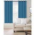 Blue Blackout Curtains 2 Panels, Solid Color Thermal Insulated Grommet ...