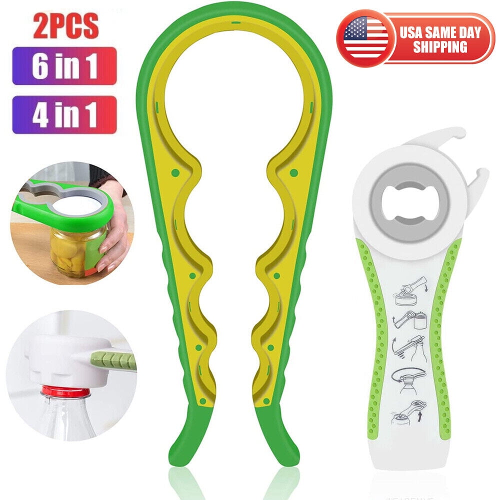 2 pcs Jar Opener Tool Multi Function 6 in 1 Easy to Use Jar Can Bottle ...